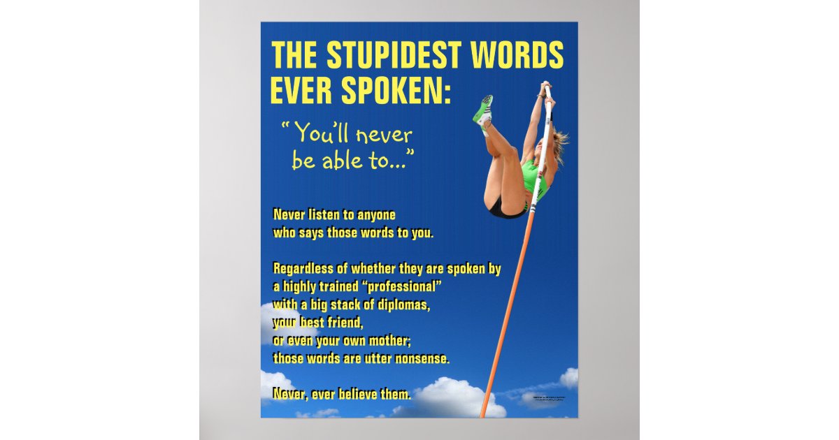 Motivational Poster Stupidest Words Ever Spoken Poster Zazzle motivational-poster-stupidest-words-ever-spoken-poster-zazzle