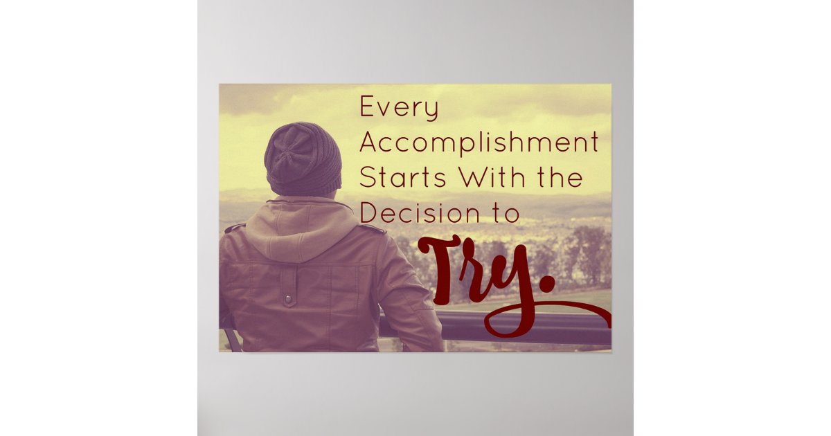 Motivational Poster to "Try" | Zazzle