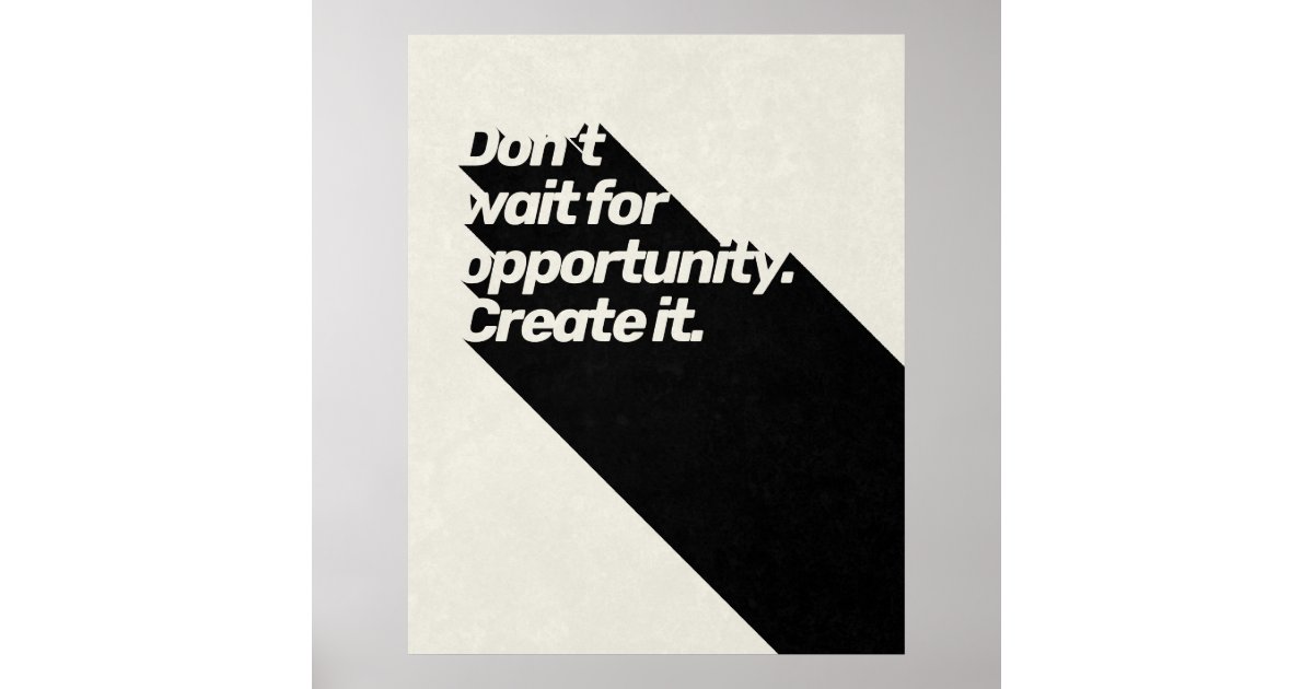 Motivational Quote 70s Typography Long Shadow Poster | Zazzle