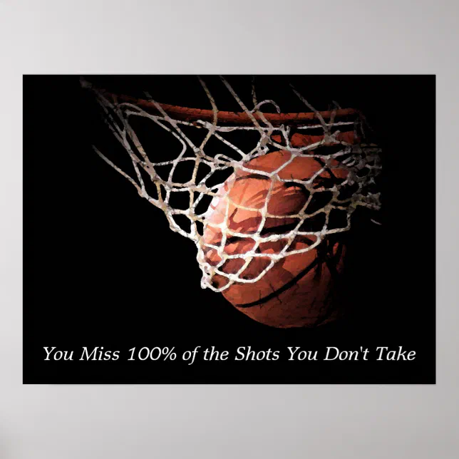 Motivational Quote Basketball Poster | Zazzle