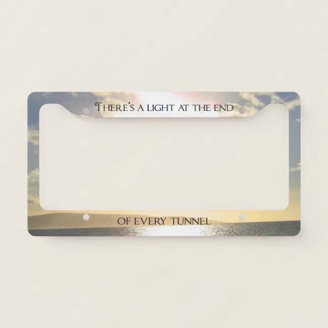 Motivational Quote for Mental Health Ocean Sunset License Plate Frame ...