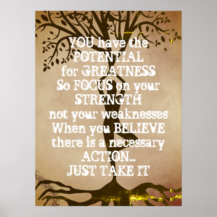 Motivational Quote For Strength Poster | Zazzle