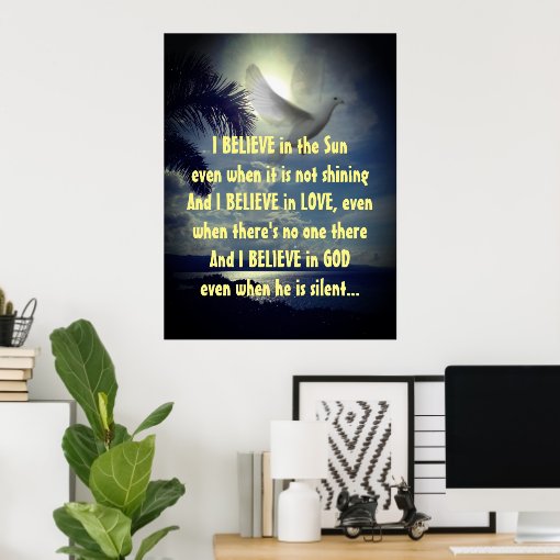 Motivational Quote I Believe Inspirational Poem Poster | Zazzle