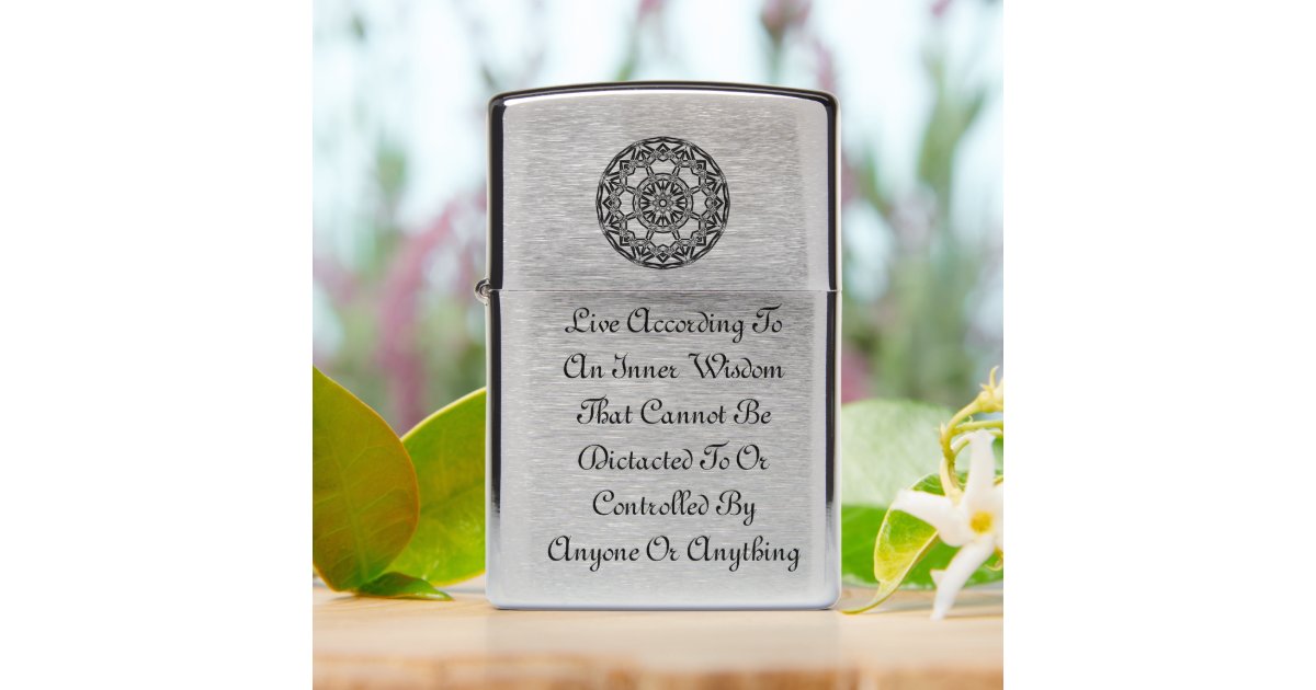 Motivational Quote Mandala Classic Zippo Lighter | Zazzle