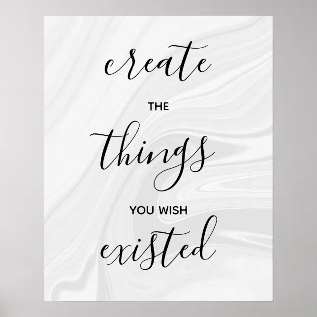 Motivational Quote marble design Poster | Zazzle