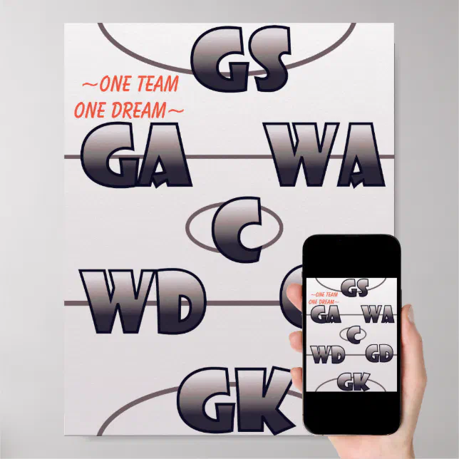Motivational Quote Netball Positions Poster | Zazzle