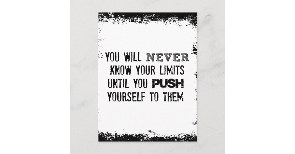 Motivational Quote: Never know your limits Postcard | Zazzle.com