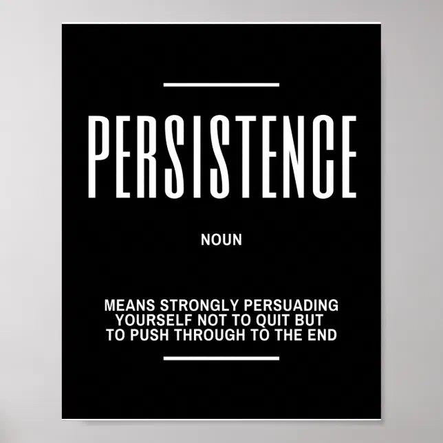 Motivational Quote On Persistence Poster | Zazzle