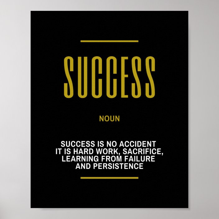 Motivational Quote On Success Poster | Zazzle.com