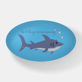 Motivational quote shark paperweight | Zazzle