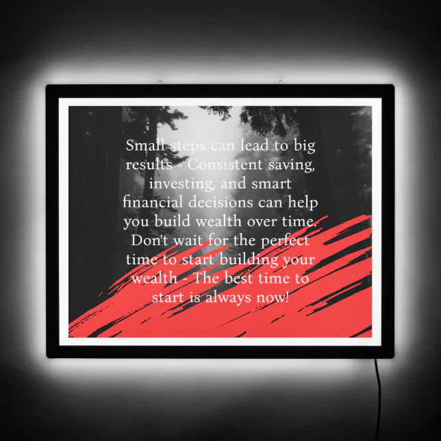 Motivational Quote with Landscape Trees LED Sign | Zazzle