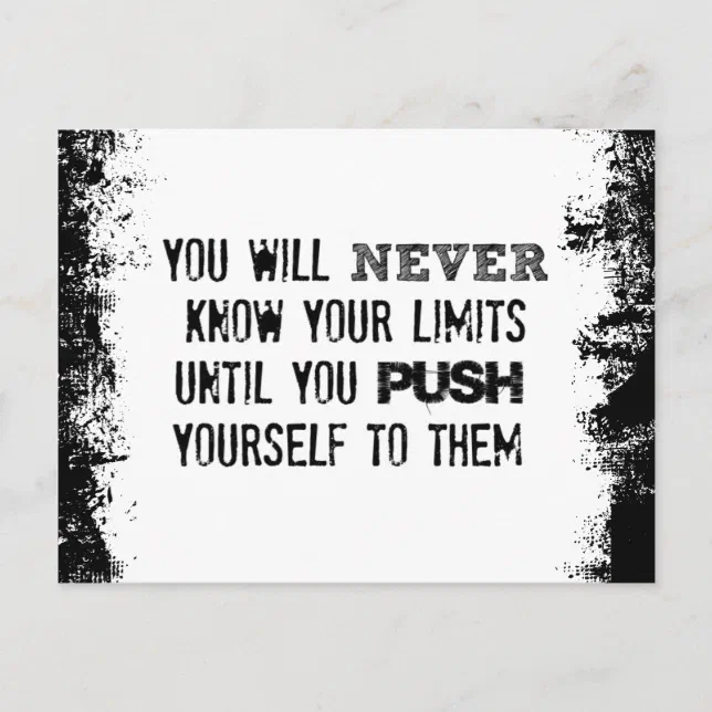 Motivational Quote: You will never know your limit Postcard | Zazzle