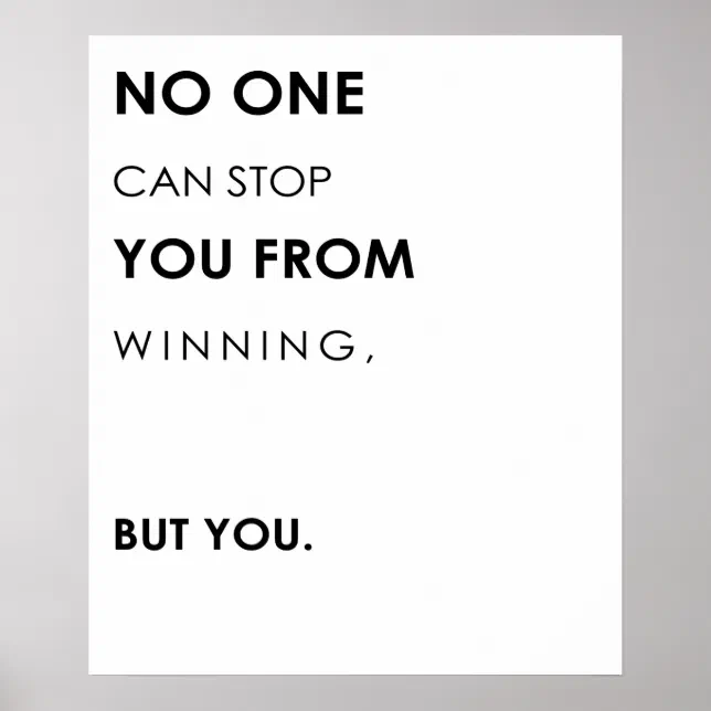 Motivational Quotes about Success and Winning Poster | Zazzle