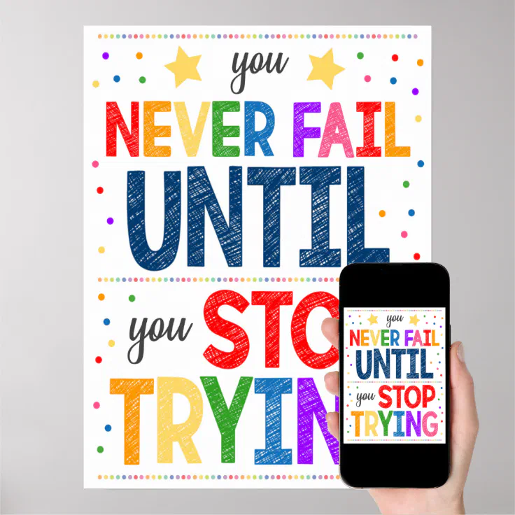 Motivational Rainbow Classroom Poster | Zazzle