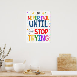 Motivational Rainbow Classroom Poster | Zazzle