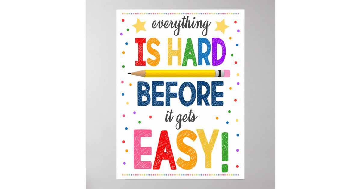 Motivational Rainbow Classroom Poster | Zazzle