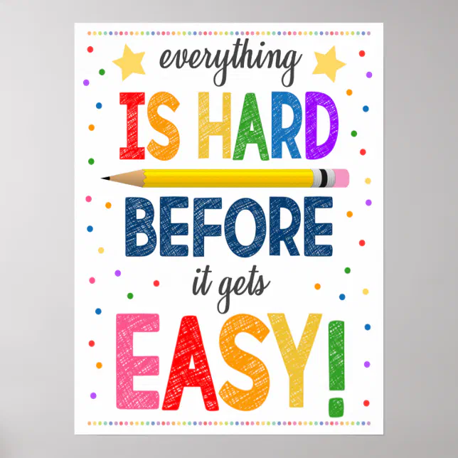 Motivational Rainbow Classroom Poster | Zazzle