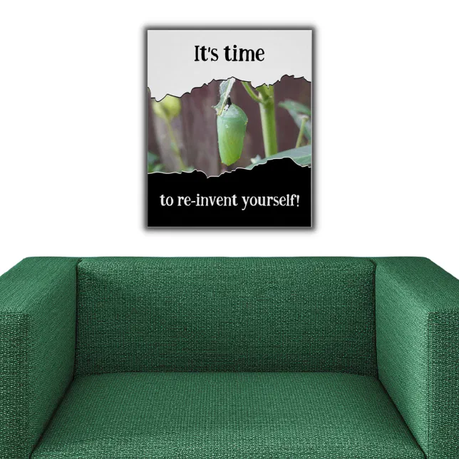 Motivational Re-Invent Yourself Black & White Poster | Zazzle