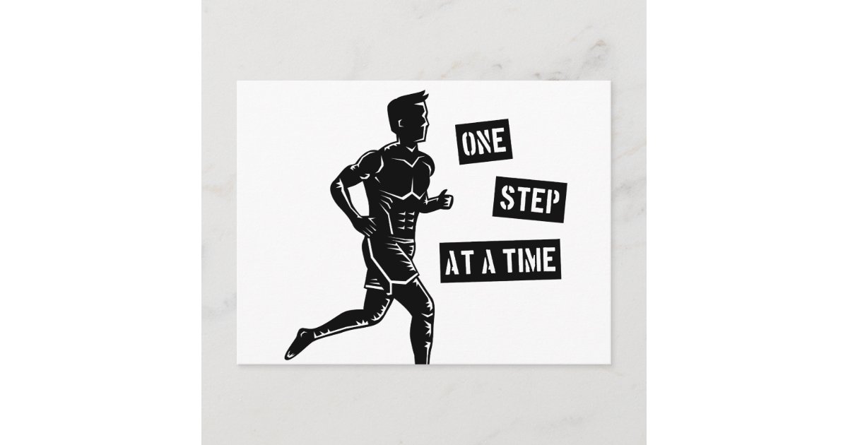Motivational Running Quote Black Postcard | Zazzle