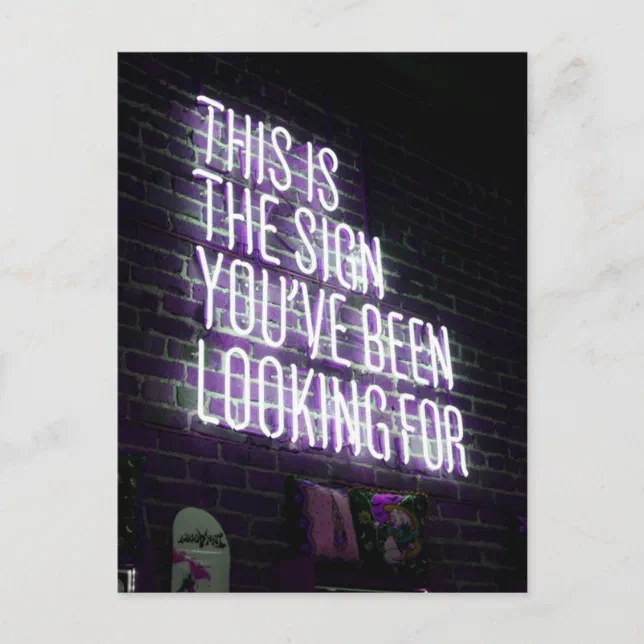 Motivational Sign Funny Looking For Neon Postcard | Zazzle