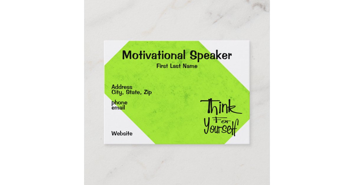 Motivational Speaker Business Card | Zazzle.com