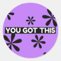 Motivational Sticker Purple Floral Positive Quote | Zazzle