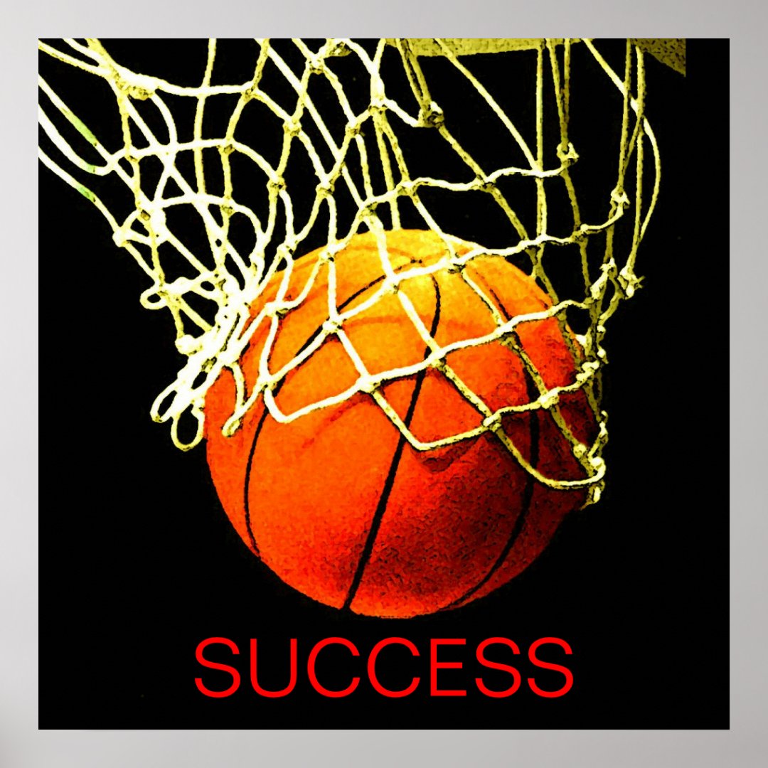 Motivational Success Basketball Poster | Zazzle