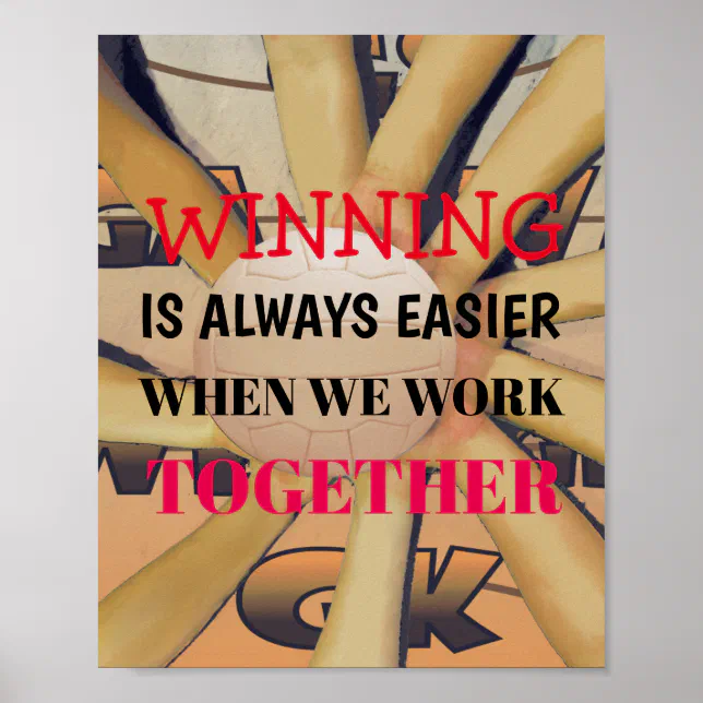 Motivational Team Slogan Netball Quote Poster | Zazzle