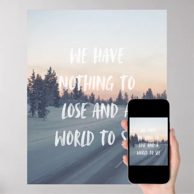 Motivational Travel Quote Pink Gray Nature Photo Poster | Zazzle