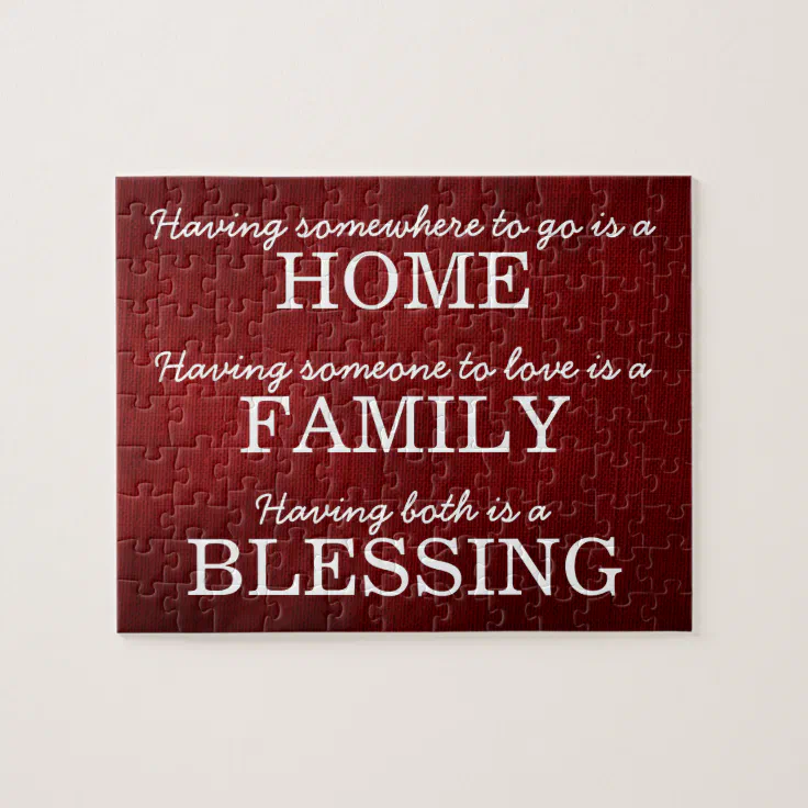 Motivational Typography Family Quote Jigsaw Puzzle | Zazzle