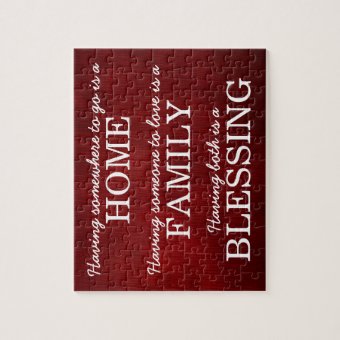 Motivational Typography Family Quote Jigsaw Puzzle | Zazzle