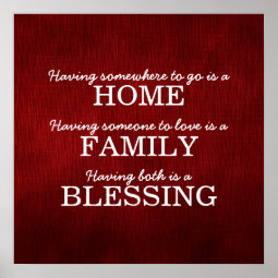 Motivational Typography Family Quote Poster | Zazzle