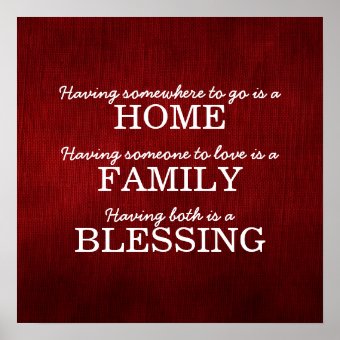 Motivational Typography Family Quote Poster | Zazzle