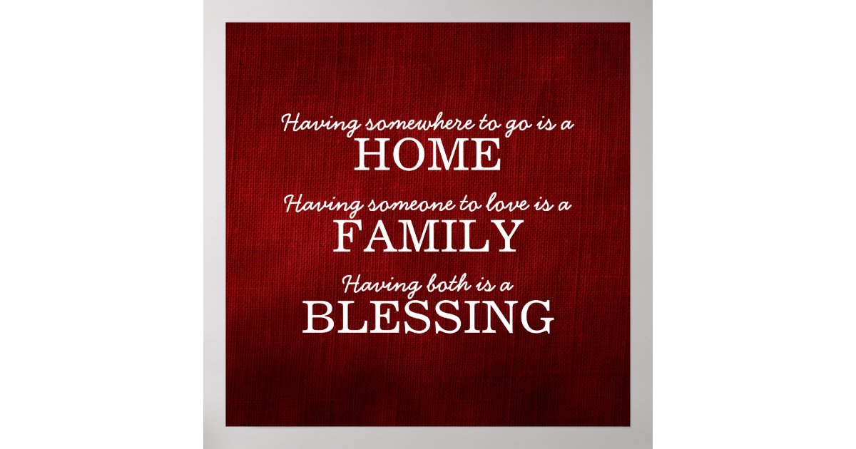 Motivational Typography Family Quote Poster | Zazzle