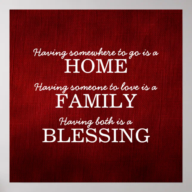 Motivational Typography Family Quote Poster | Zazzle