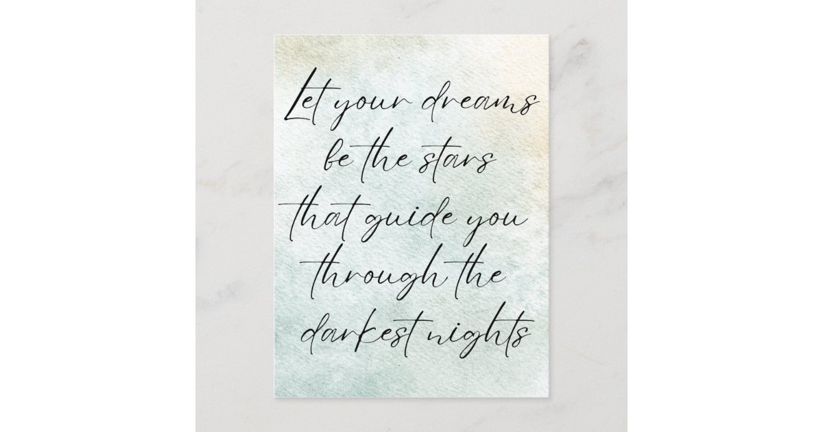 Motivational Watercolor Inspirational Quote Postcard | Zazzle