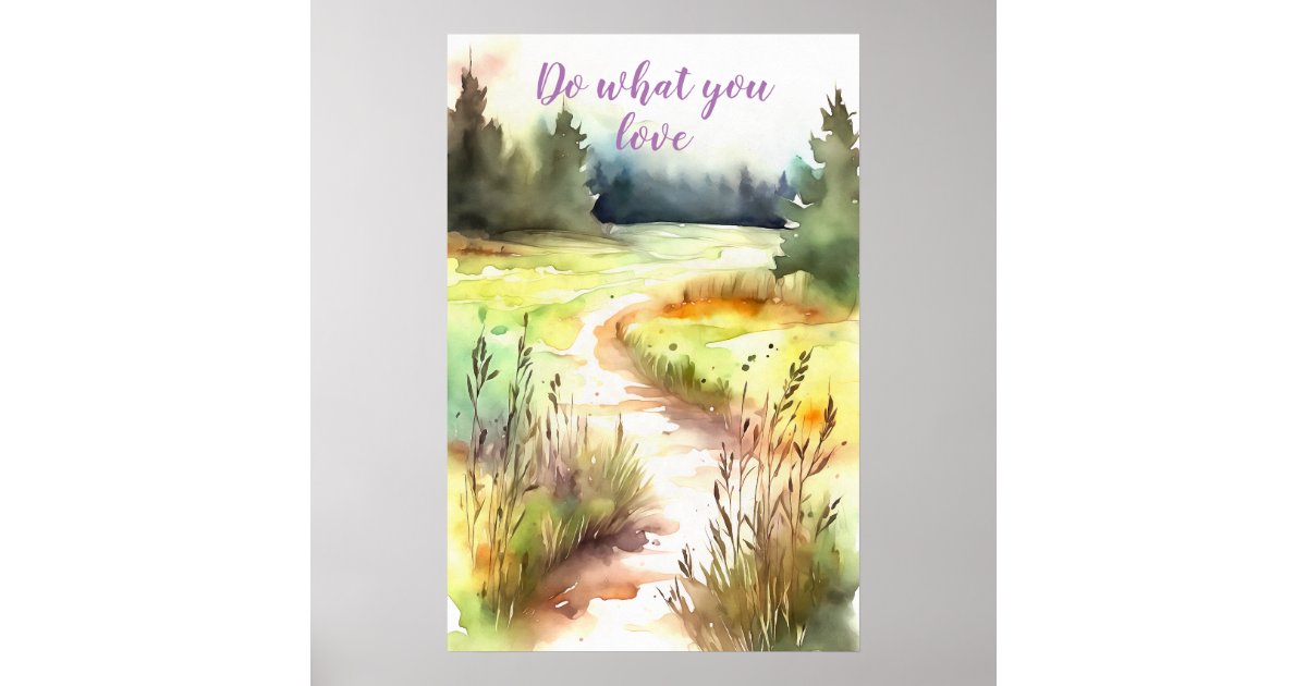 Motivational Watercolor Wall Art Poster 67 | Zazzle