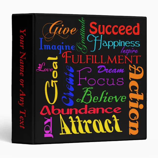 Motivational Word Collage Binder | Zazzle
