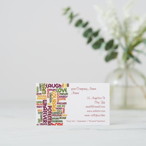 Motivational Words #1 positive encouragement Business Card | Zazzle