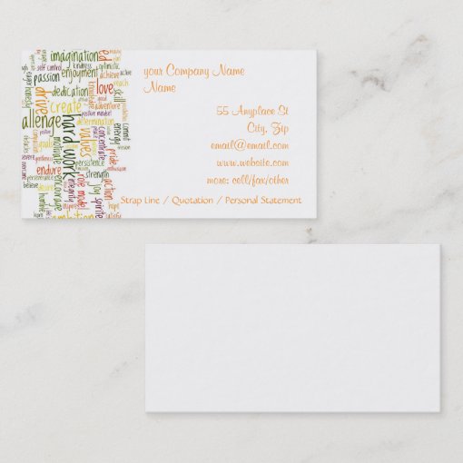 Motivational Words #2 Business Card | Zazzle