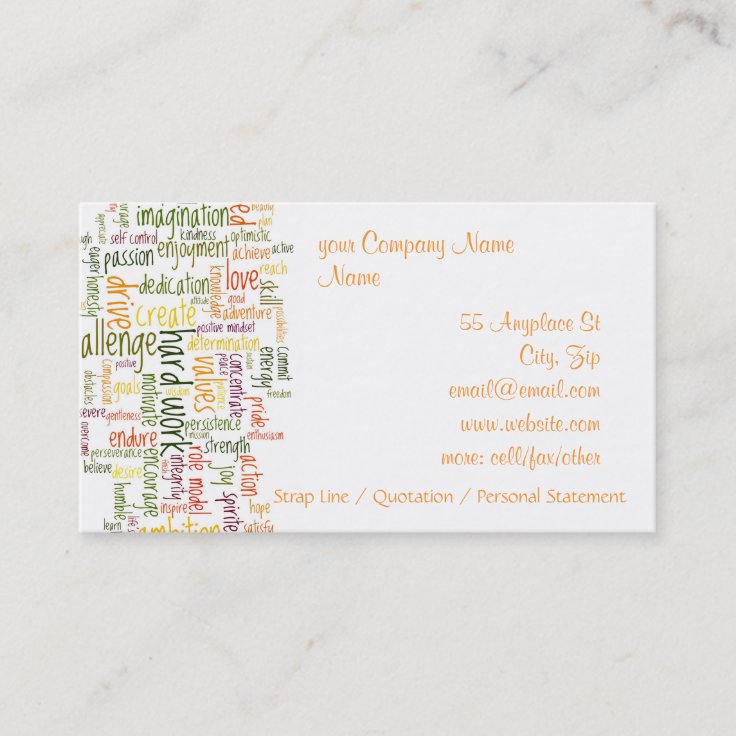 Motivational Words #2 Business Card | Zazzle