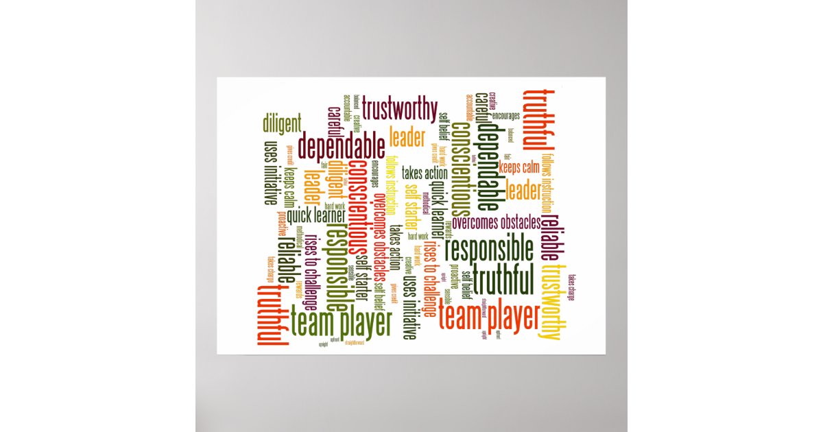 Motivational Words #4 positive values Poster | Zazzle
