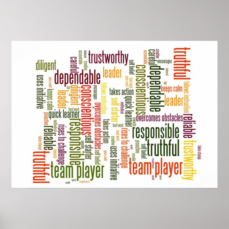 Motivational Words #4 positive values Poster | Zazzle