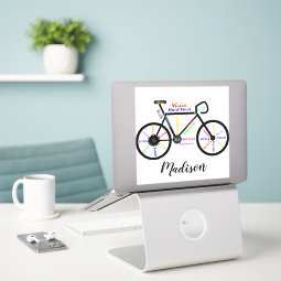 Motivational Words, Biking, Cycling, Bike art Sticker | Zazzle