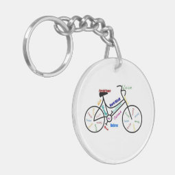 Motivational Words for Bike, Cycle Custom Name Keychain | Zazzle
