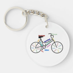 Motivational Words for Bike, Cycle Custom Name Keychain | Zazzle