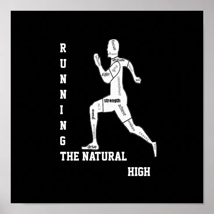 Motivational Words, Running - the Natural High Poster | Zazzle