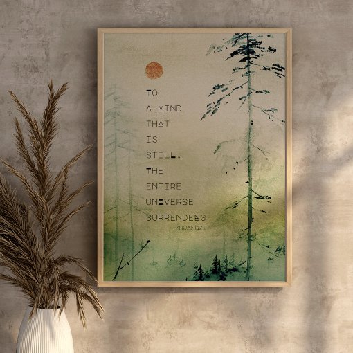 Motivational Zen Quote Watercolor Landscape Poster | Zazzle