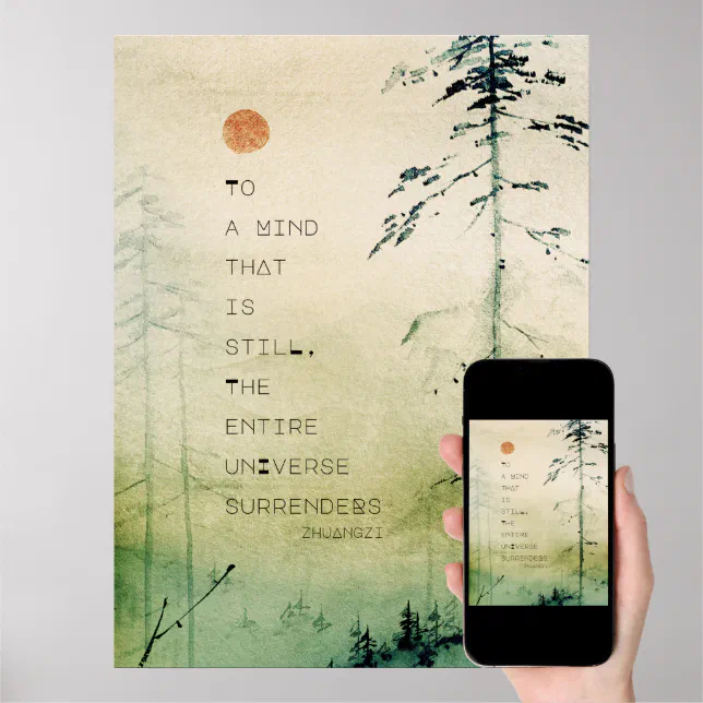 Motivational Zen Quote Watercolor Landscape Poster | Zazzle