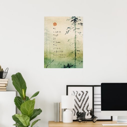 Motivational Zen Quote Watercolor Landscape Poster | Zazzle
